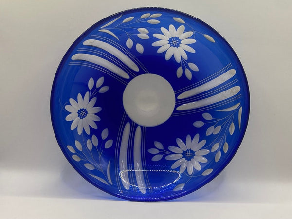 Traditional Edo Kiriko Cut Glass Plate – Handcrafted Blue Crystal – Ma ...